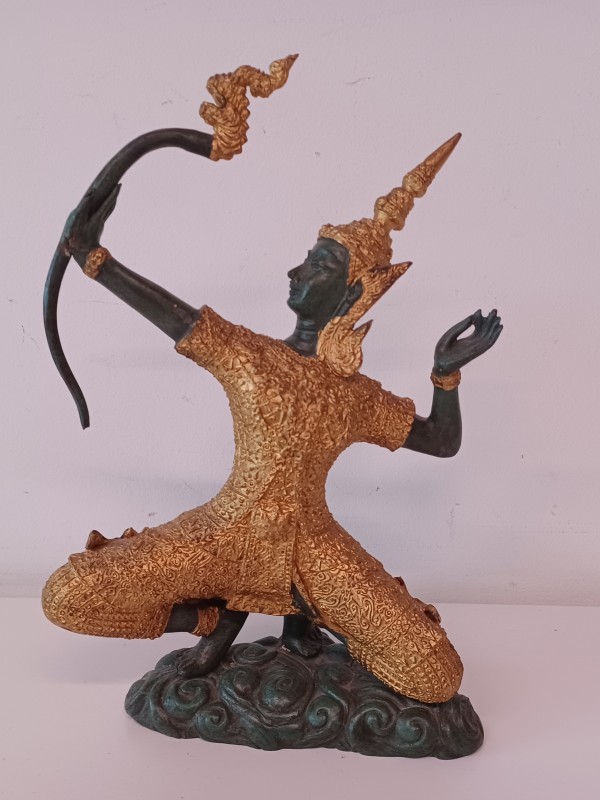 Bronzen beeld van prins Rama met boog - Kringwinkel