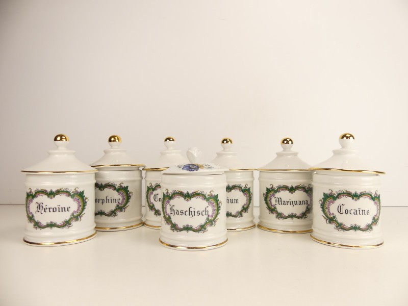 Lot Limoges Porseleinen Bewaarpotten - Kringwinkel