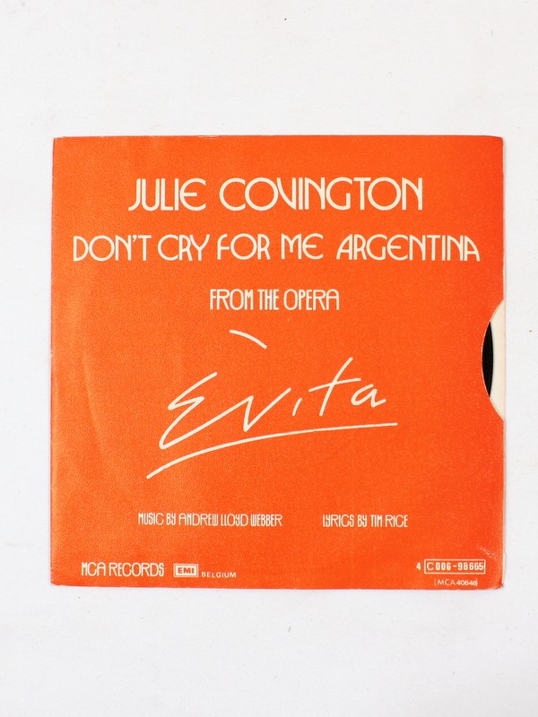 Single Vinyl – Julie Covington – Don't Cry For Me Argentina - Kringwinkel