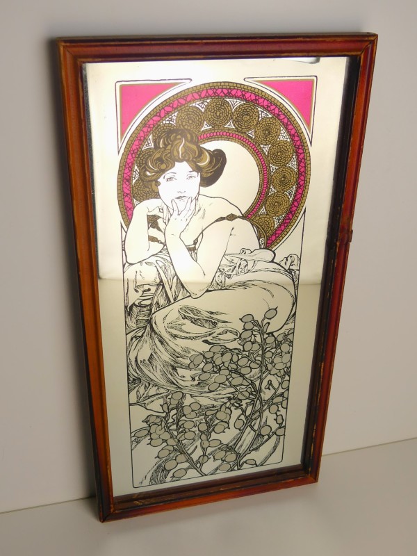 Vintage kader met spiegel in Art-Nouveau-stijl - Kringwinkel