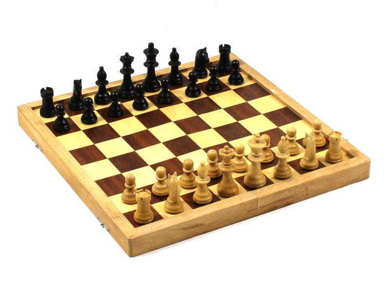 Vintage houten schaakset - Kringwinkel