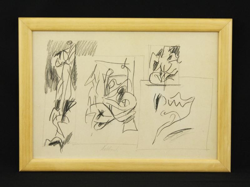 Abstracte tekening - Charles Debbaut (°1947) - Kringwinkel